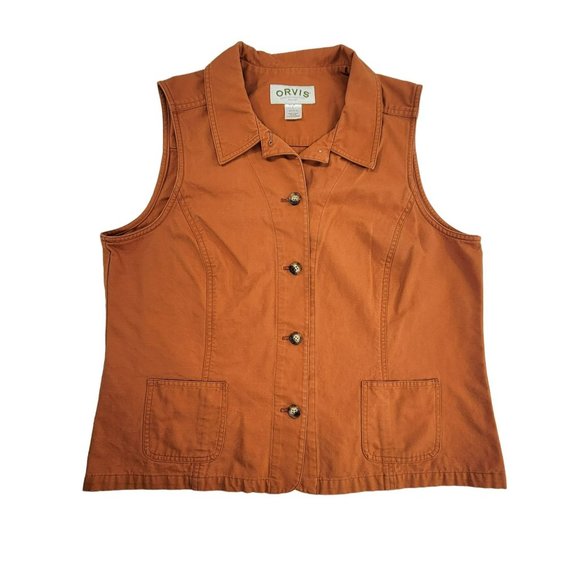 Orvis | Jackets & Coats | Orvis Button Up Vest Rust Orange Equestrian ...